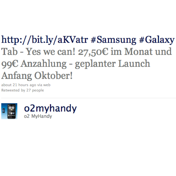 Samsung Galaxy Tab To Launch On O2 For €99 With Contract, €799 Without?