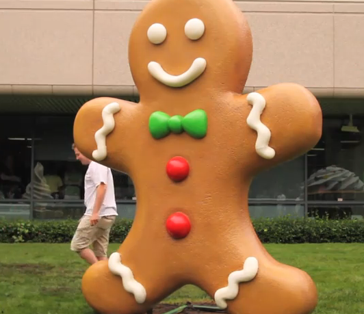Giant Gingerbread Statue Arrives At Googleplex