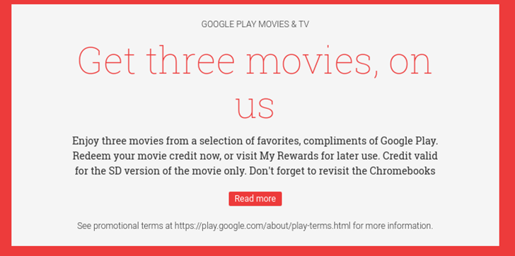 Google Offers Three Free Standard-Def Movies For Chromebook Owners
