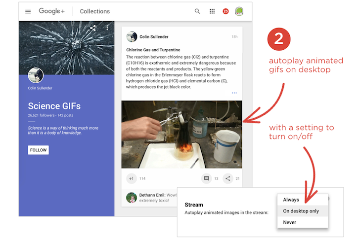 Google+ Web Preview Adds Setting To Autoplay GIFs, Makes Notifications ...