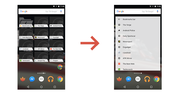Chrome Dev Revamps The Bookmarks Widget With Material Design