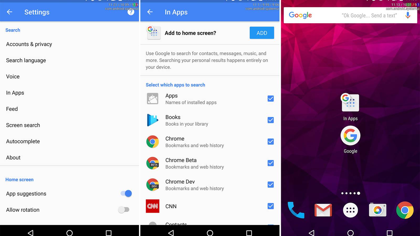 New Google app beta adds 'In Apps' home screen shortcut