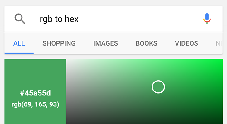 Google Search now has a RGB/Hex color converter