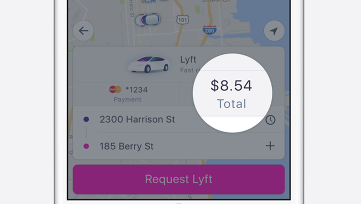 Lyft begins showing ride totals before you request in select cities