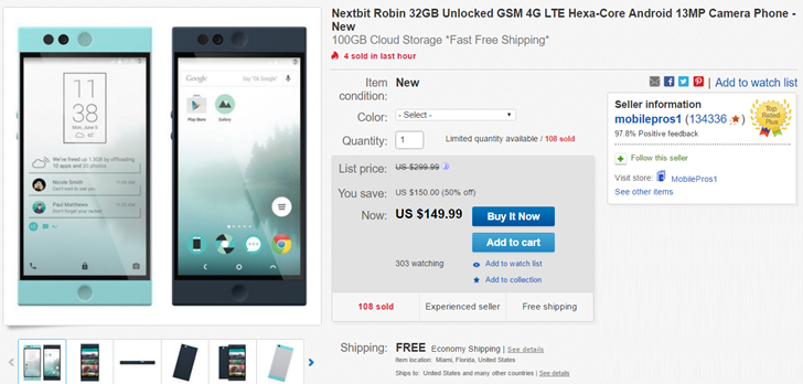[Deal Alert] eBay has the Nextbit Robin (Mint and Black colors) for just $150