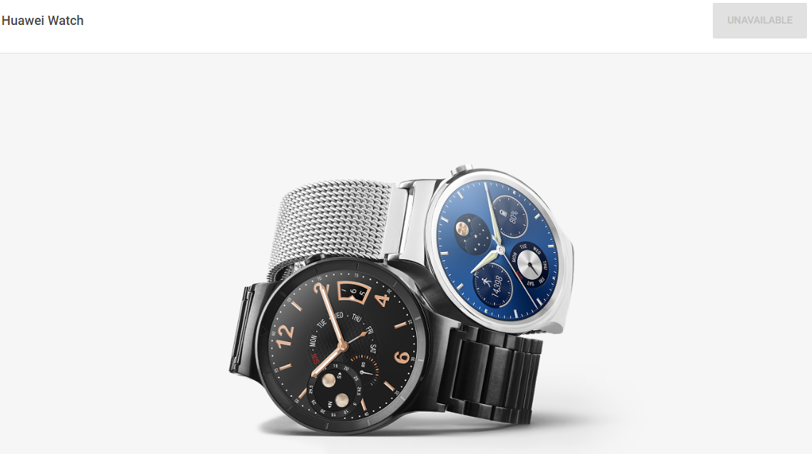 The Huawei Watch departs from the Google Store