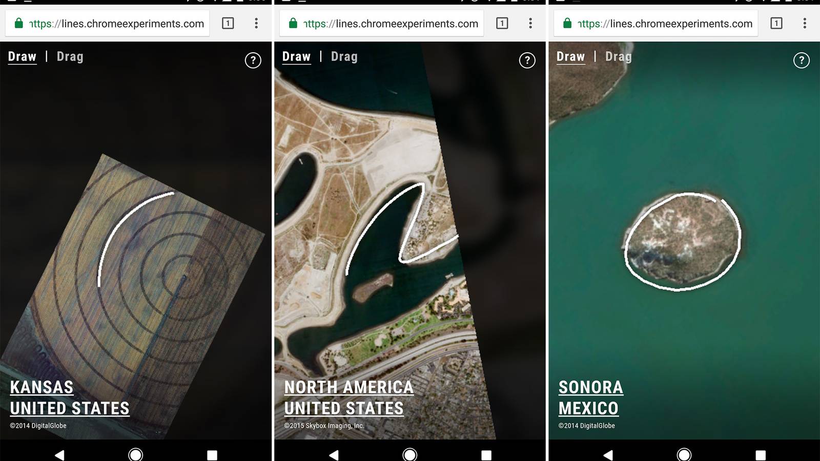 New 'Land Lines' Chrome experiment turns gestures into Google Earth imagery