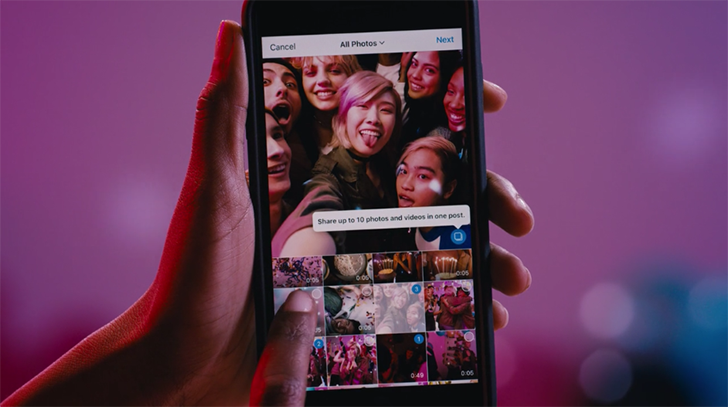 Instagram now allows up to 10 photos and videos in one post