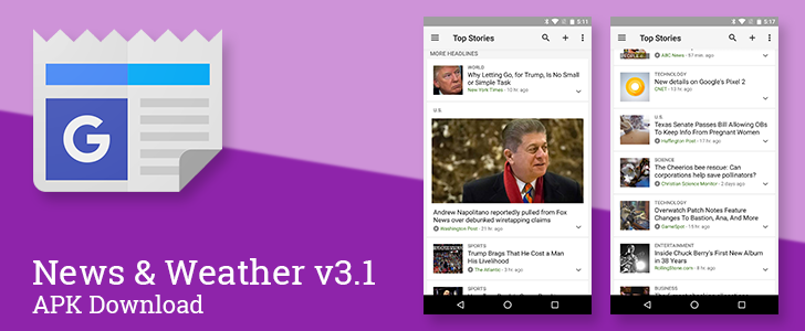 Google News & Weather v3.1 adds 'More Headlines' section to put even ...