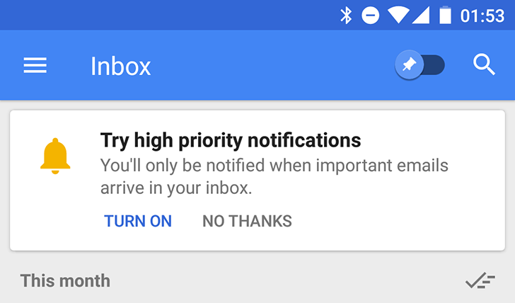 High priority notifications in Inbox going live for some users