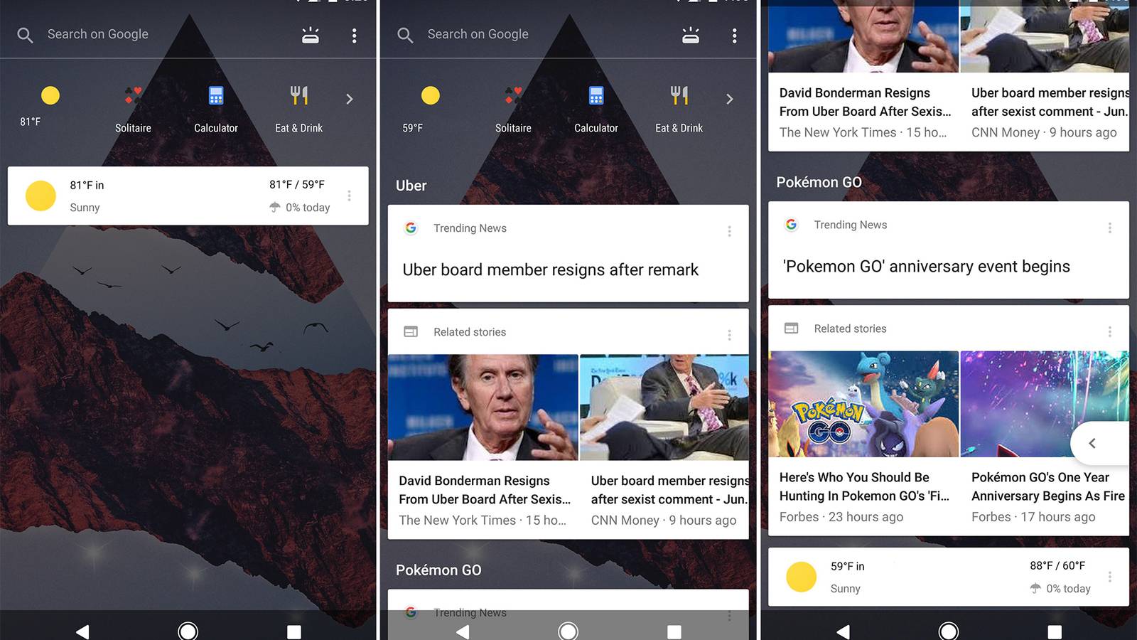 Google is testing a wild new transparent Google Now pane
