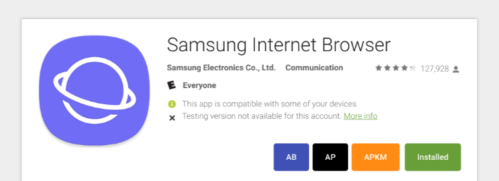 Samsung opens up its browser to some non-Samsung devices on the Play Store