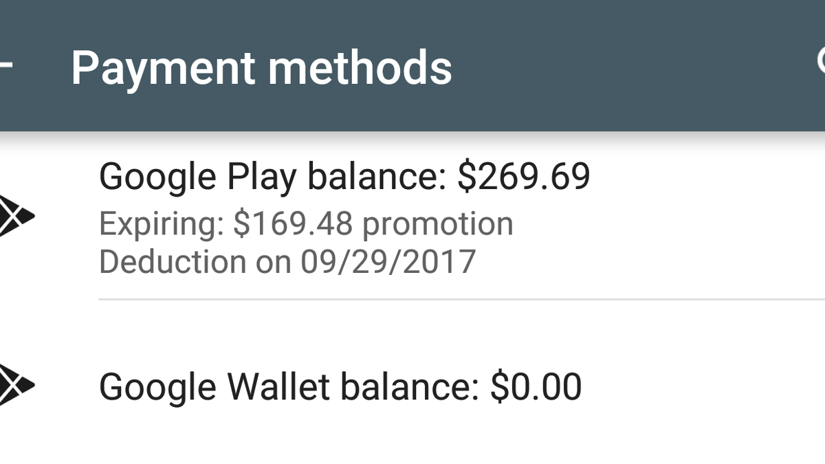 Play Store app on Android shows your nearest Play balance credit ...