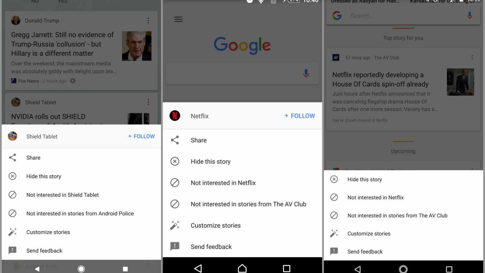 New, cleaner overflow menu design in Google app is rolling out more widely