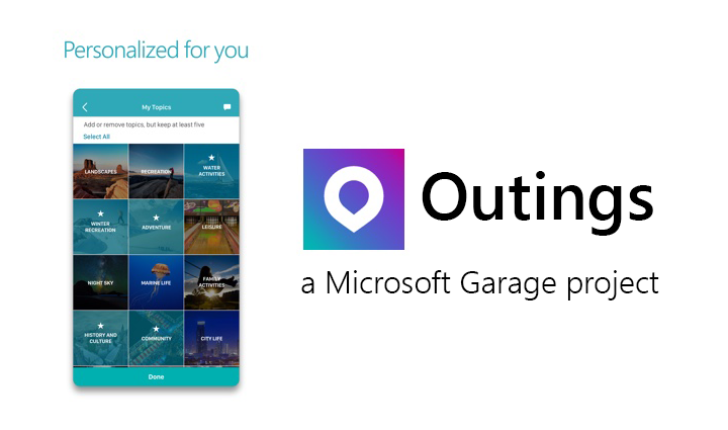 Outings by Microsoft Garage is a beautiful personalized travel ...