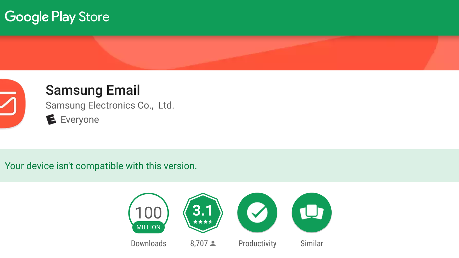 Samsung Email hits 100 million downloads on the Play Store