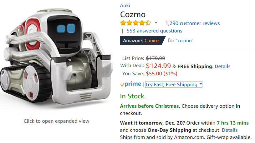 [Deal Alert] Anki's Cozmo and Overdrive are down $50-55 on Amazon ...