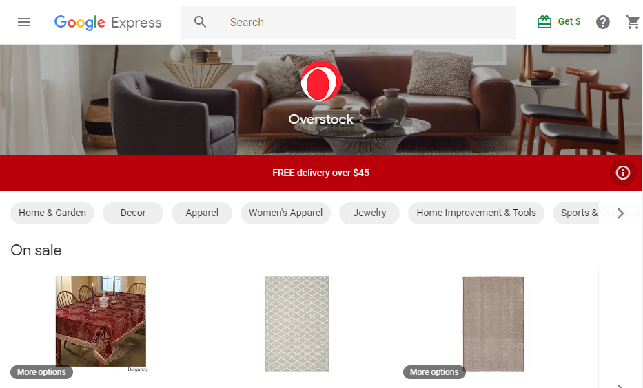 Google Express adds Overstock to its list of shops you can buy from