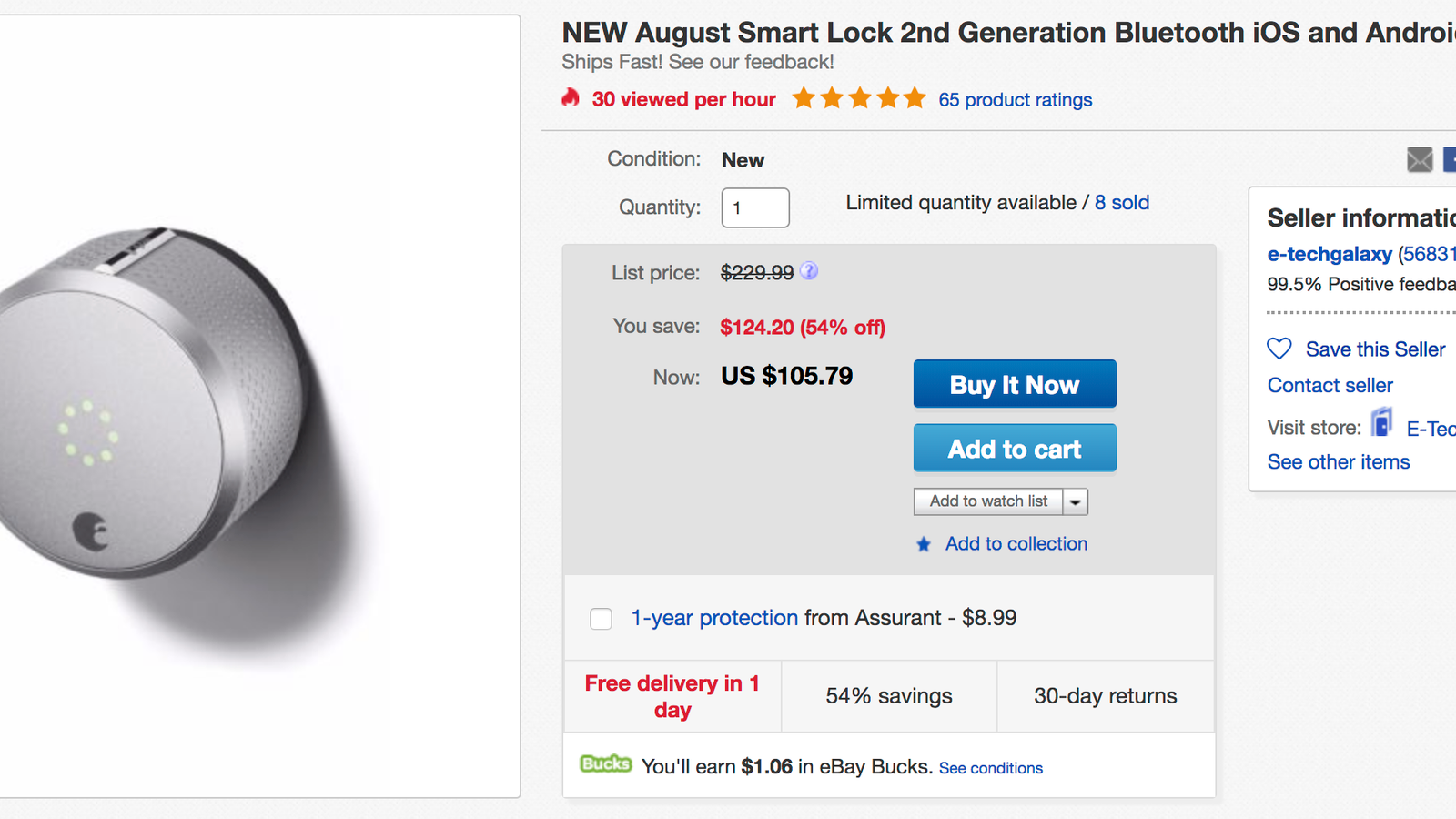 [Deal Alert] August Smart Lock 2nd gen drops to $105.79 on eBay