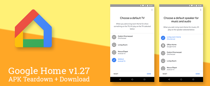 Google Home v1.27 includes several cosmetic changes and shortcuts ...