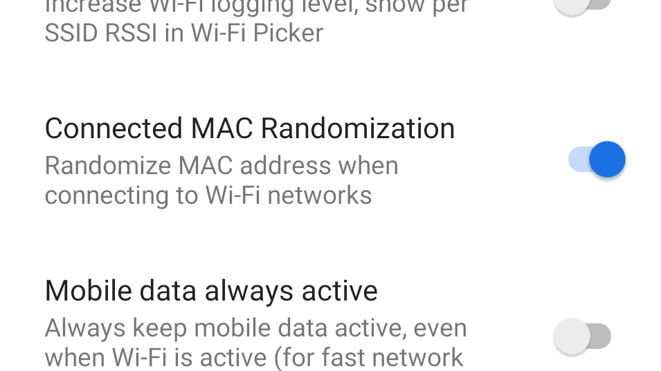 Android P feature spotlight: Per-network MAC address randomization added as experimental feature