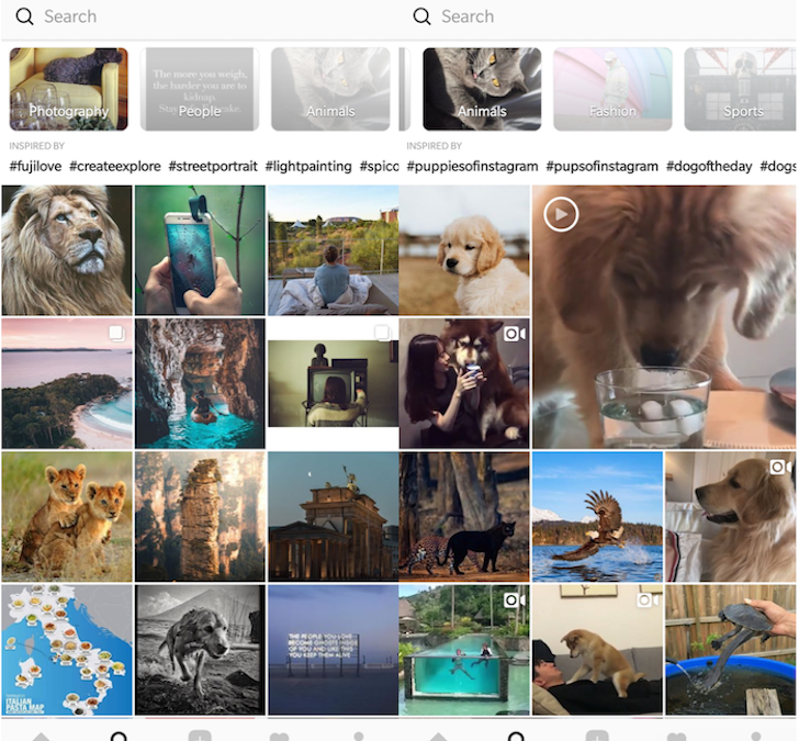 Instagram tests out a redesigned layout for the Explore tab