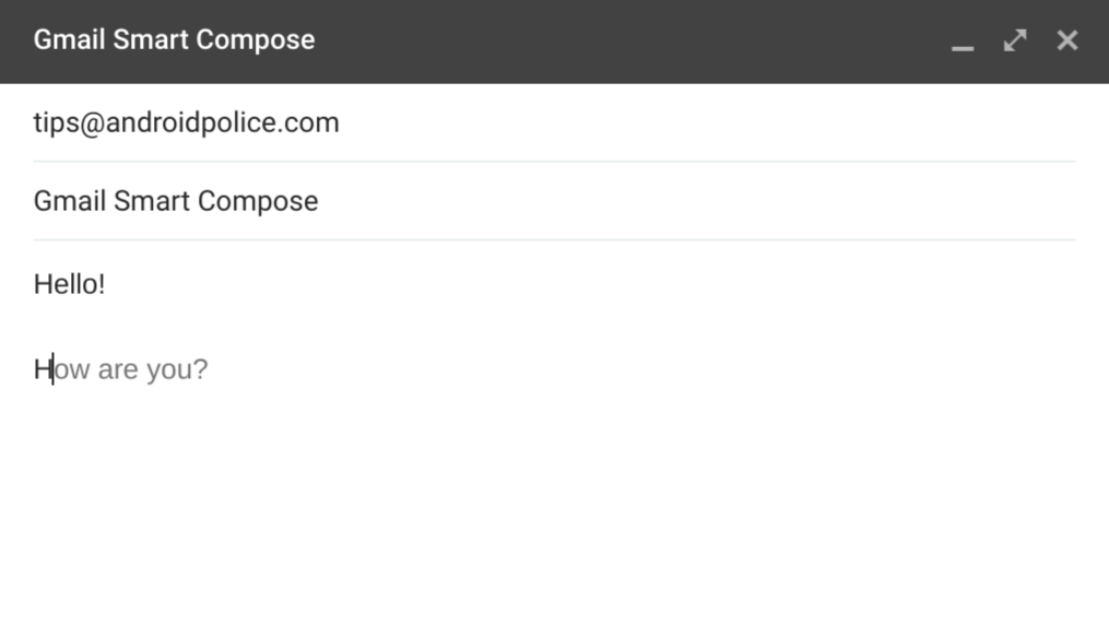 Gmail Smart Compose is going live as an 'experimental feature'