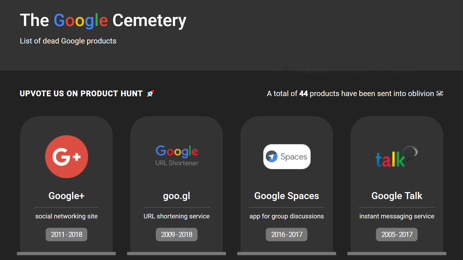 Pay your respects at the Google Cemetery, a home for all of Google's ...