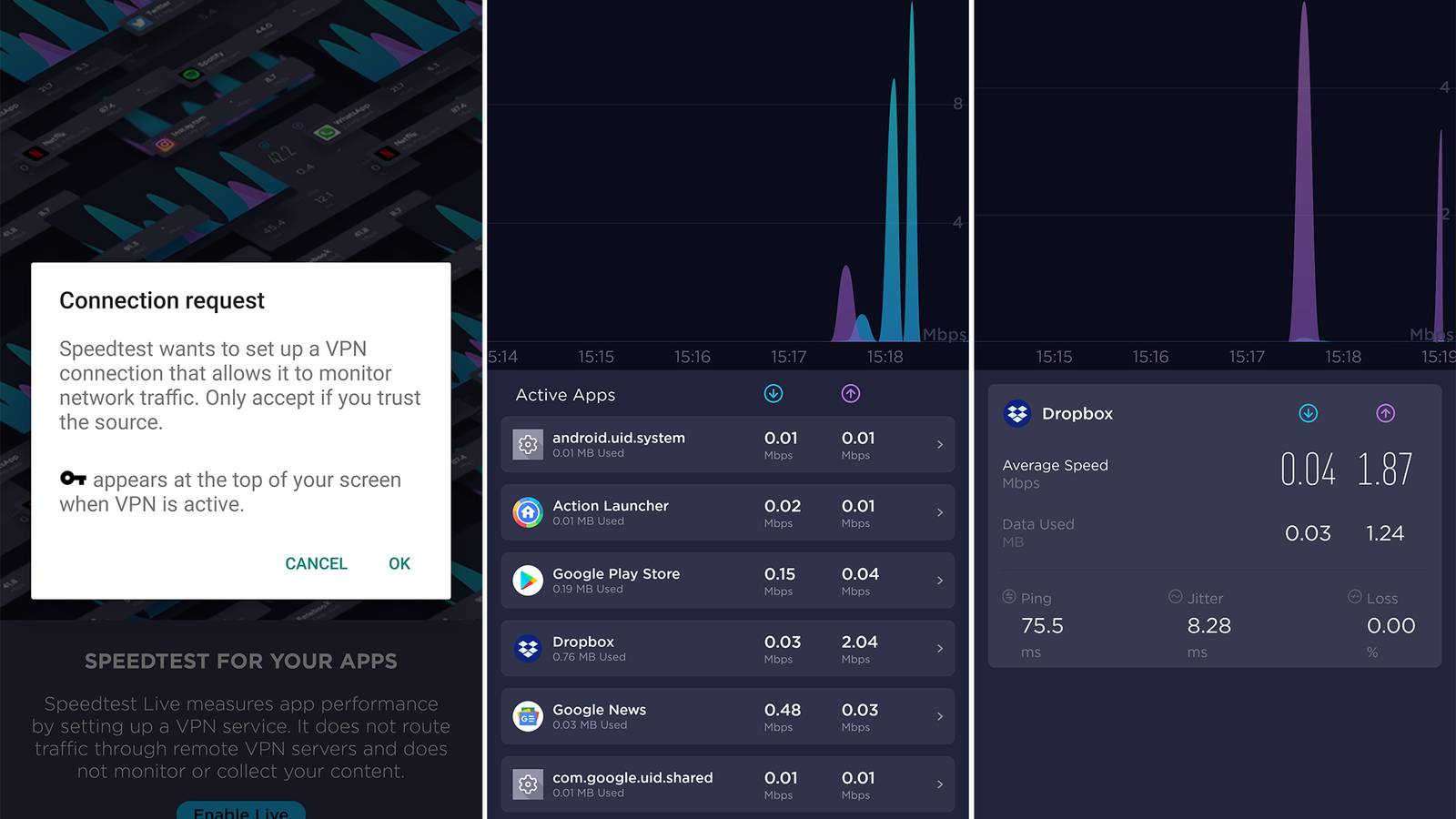 The new Speedtest Live tool tracks data usage by individual apps