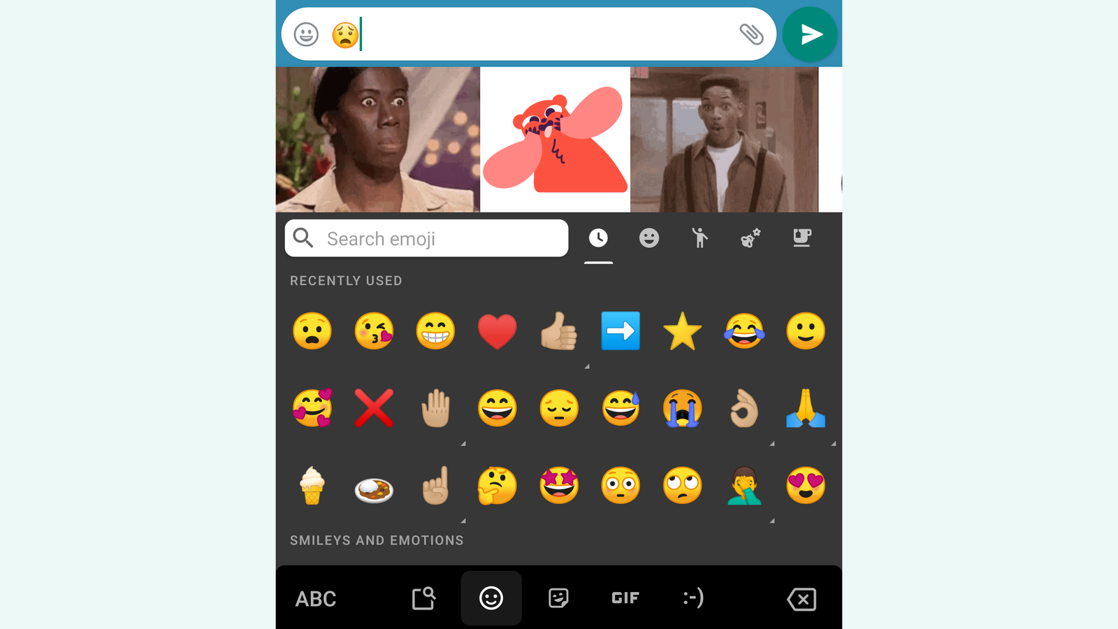 Gboard working on GIF and sticker suggestions for emoji