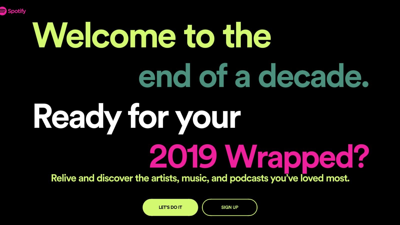 Spotify celebrates your past decade of music with Wrapped 2019