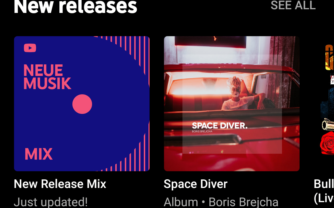 YouTube Music's expanded New Releases section is rolling out widely