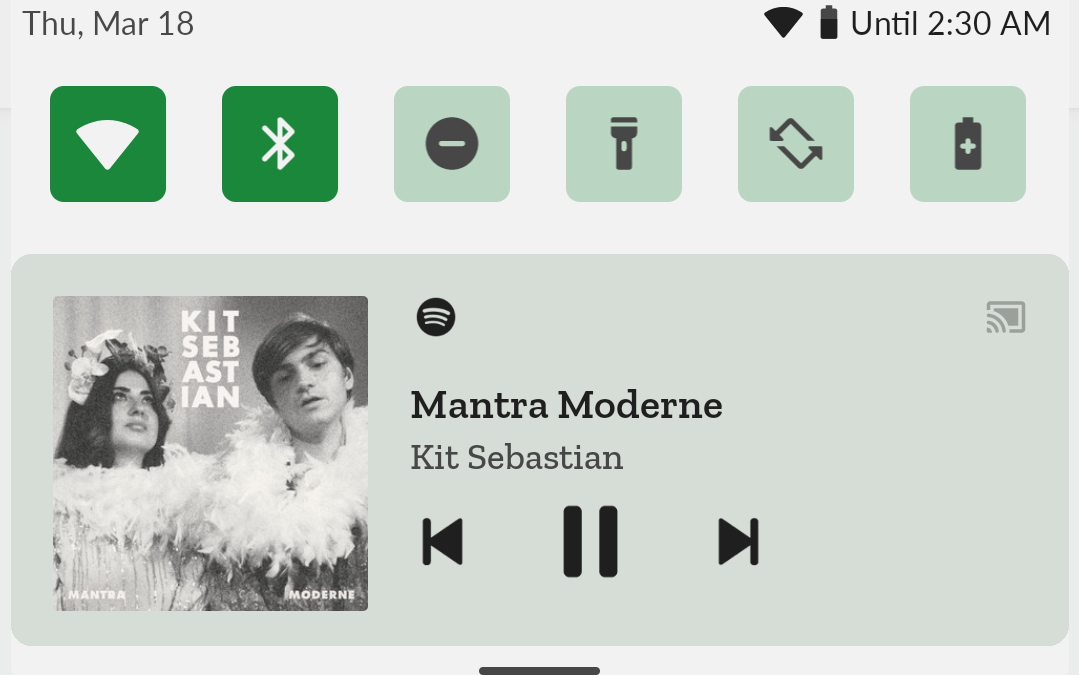 Media player in Android 12 DP2 picks up your accent colors
