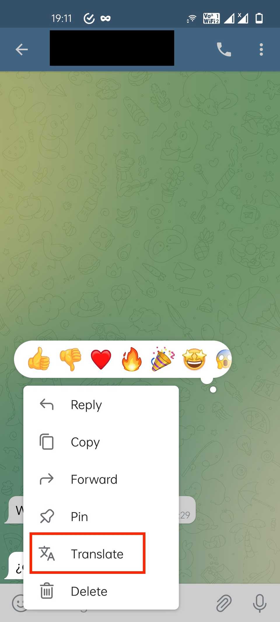 Telegram: How to translate messages in the app
