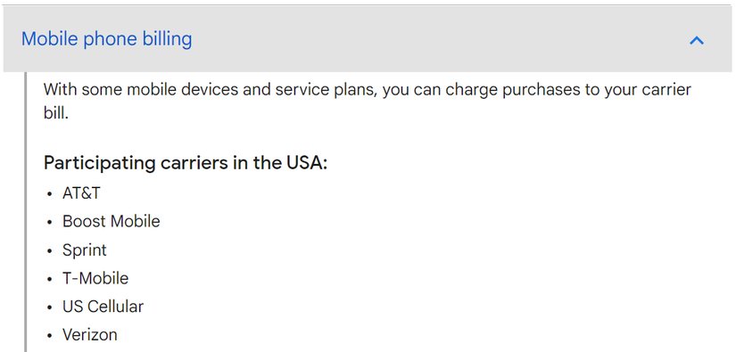 Google Play Store confirmed (finally) to drop Verizon from carrier billing program