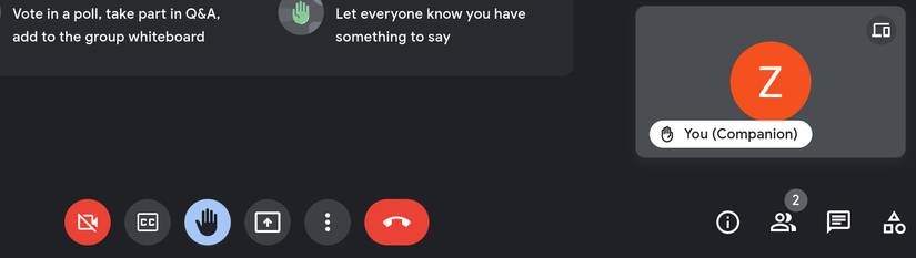 What is Google Meet Companion mode?