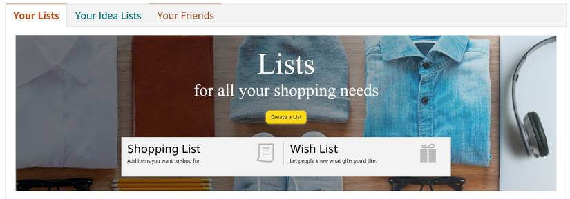 How to create an Amazon wish list