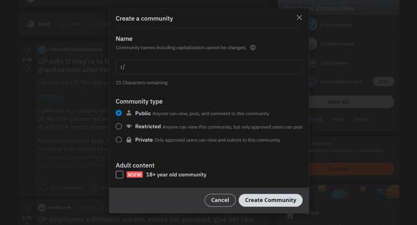 Reddit: How to create your own subreddit