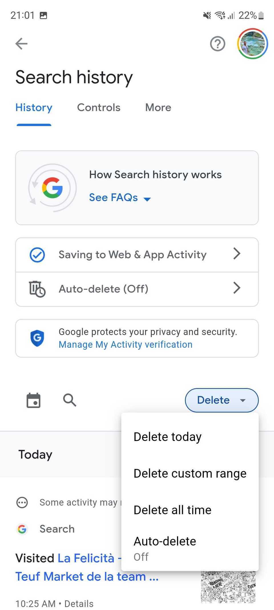 How to quickly delete your Google search history