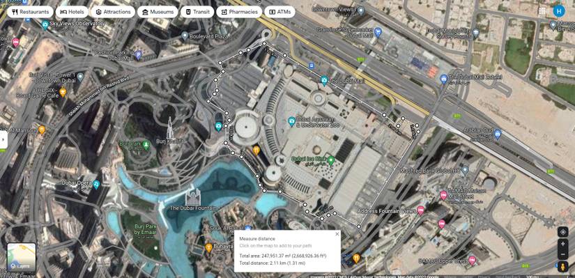 How to measure distance and area in Google Maps