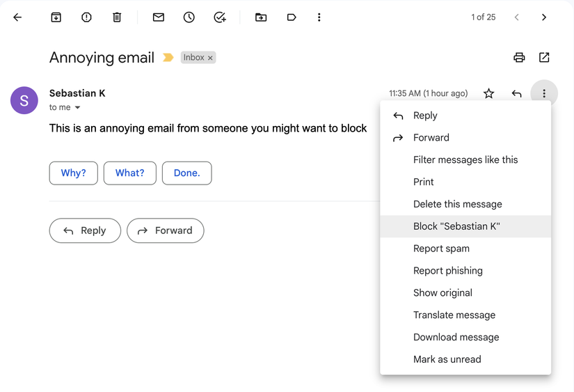 How to block unwanted emails in Gmail