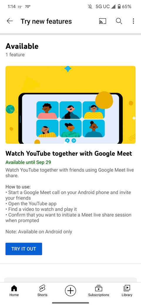 You can now host YouTube watch parties with your friends on Google Meet