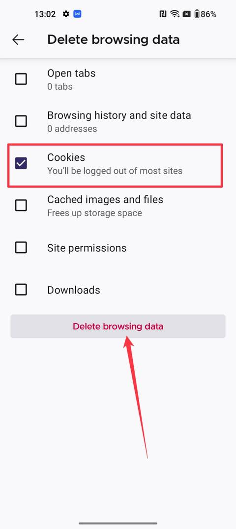 How to delete cookies on Android