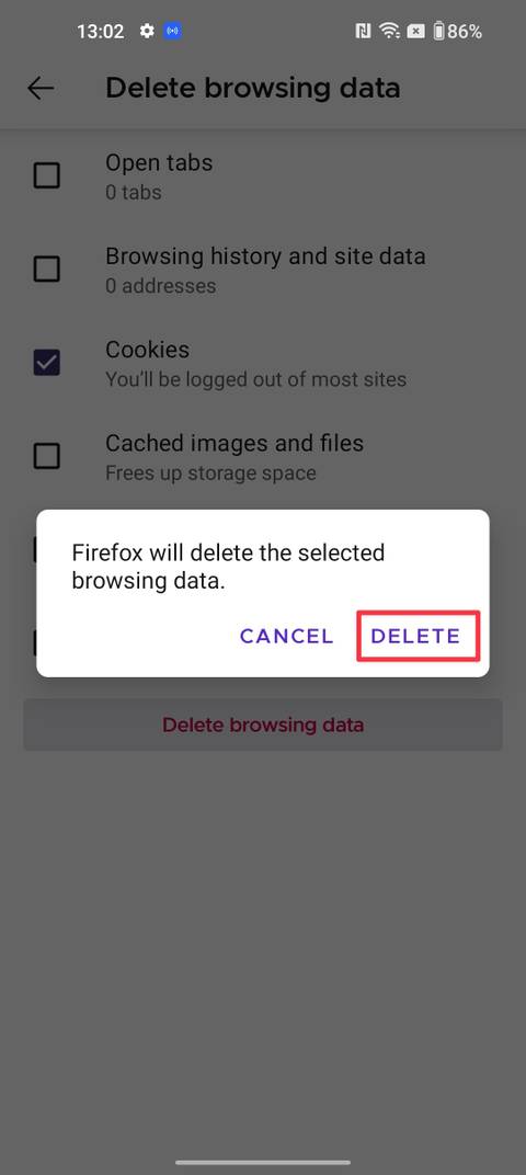 How to delete cookies on Android