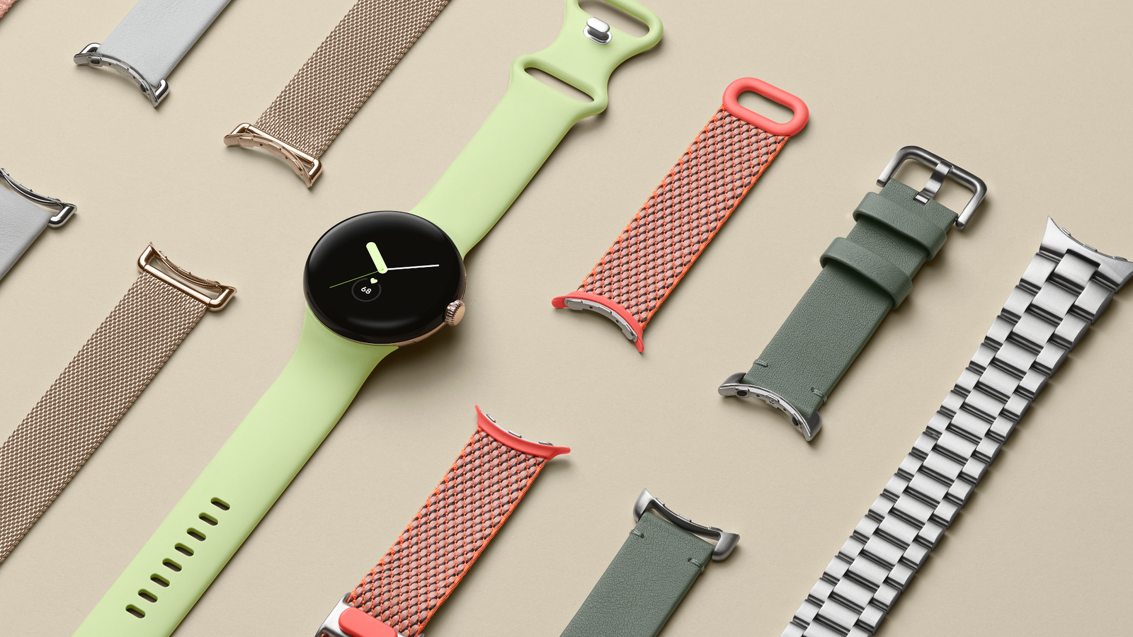 Changing Pixel Watch bands is so easy, you'll want to start a collection