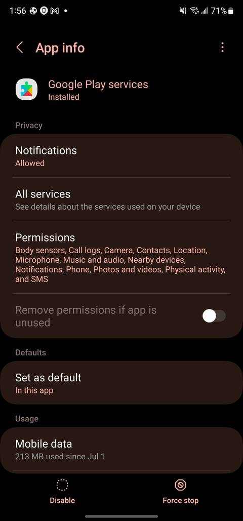 The Google Play Services app will now explain to you what it does