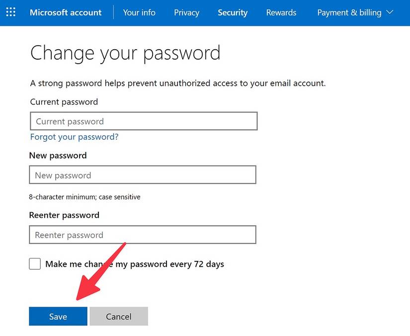 Microsoft Outlook: How to change your password