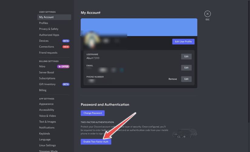 How to set up two-factor authentication on Discord