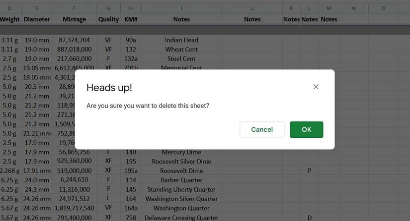 Google Sheets: How to insert and delete rows, columns, and cells