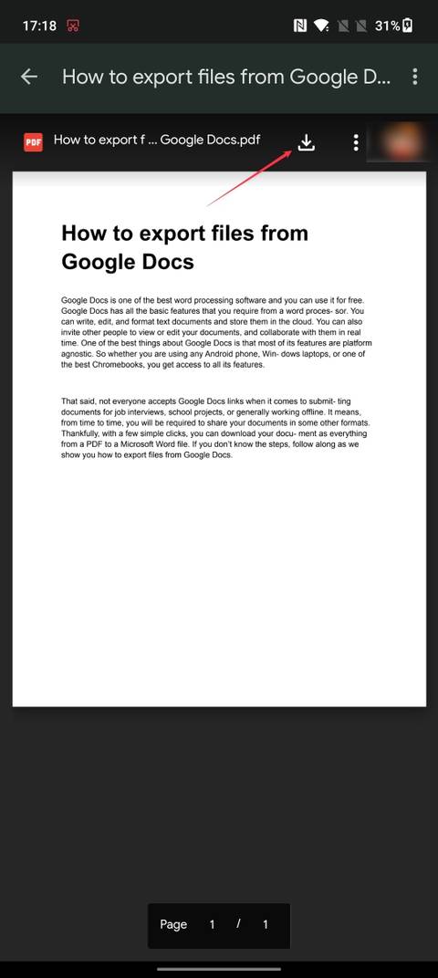 Google Docs: How to export files
